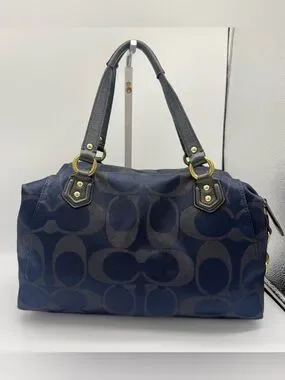 Coach | Bags | Coach Campbell Signature Legacynavy Blue | Poshmark